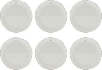 Bastion Collections 6er Set Dessertteller Heart mit grauem Herz 16cm