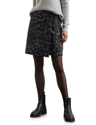 Street One Damen A361590 Karierter Rock In Woll-Optik, Echo Grey,42