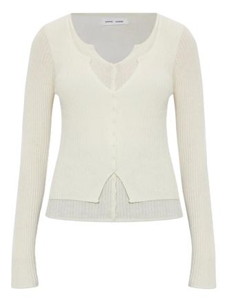 Samsøe & Samsøe cardigan boutonné côtelé - Tons neutres