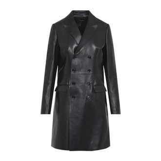 Tom Ford Silky Guanteria Leder Zweireihiger Kurzmantel - - Coats - Damen - Schwarzk - XS