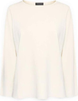Elena Miro Femme, Tops, Blanc, Taille: 40 FR Top Encolure Bateau en M&eacute;lange de Viscose