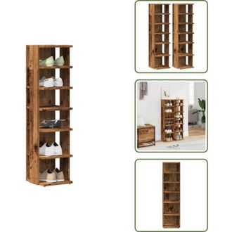 vidaXL Vidaxl - Schuhschr&auml;nke 2 Stk. Altholz-Optik 28x27x102 cm Holzwerkstoff - Schuhschrank - Schuhschr&auml;nke - Schuhaufbewahrung - Schuhorganizer