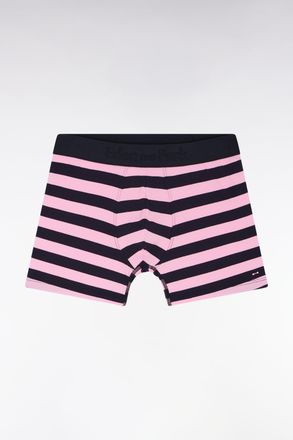 Eden Park Boxer En Jersey De Coton Stretch Cercl&eacute; Marine Et Rose