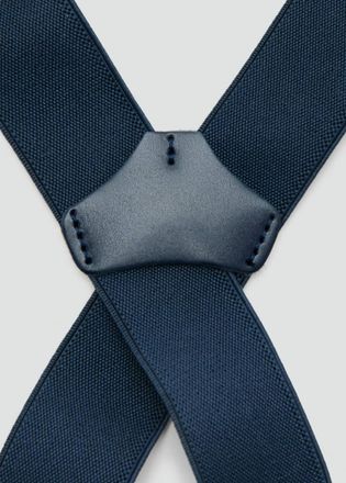 Mango Bretelles &eacute;lastiques r&eacute;glables d&eacute;tails cuir bleu marine - Homme - Taille unique - MANGO MAN
