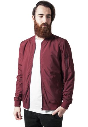 Urban Classics Herren Bomber Jacke, Polyester, Burgund, M