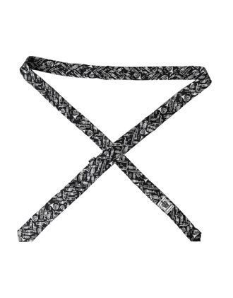 Dolce & Gabbana Mens Black Trumpet Print Silk Adjustable Tie