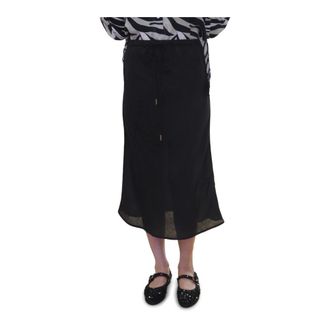 Marella Longuette Leinenrock - - Skirts - Damen - Schwarzk - S