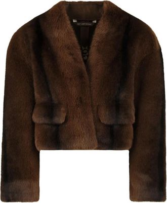 Glox Kunstpelzjacke - - Jackets - Damen - Braun - XL