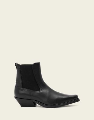 AllSaints Carter Leder-Chelsea-Boots in Schwarz