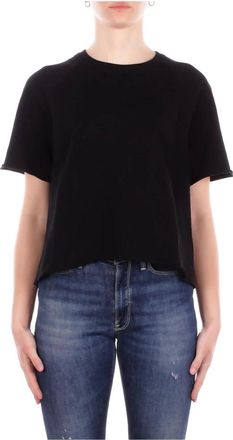 Dondup Femme, Tops, Noir, Taille: 40 FR T-shirt Logo laterale