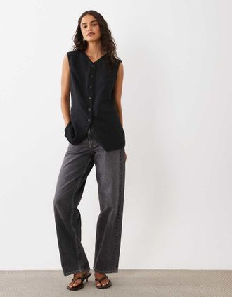 Abercrombie & Fitch ensemble coordonn&eacute; long &agrave; col V noir