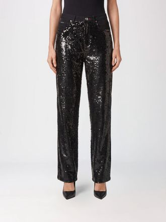 Philipp Plein Jean droit taille mi-haute en denim avec broderie de sequins