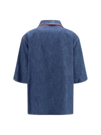 Valentino Womens Denim Shirt Scuro Cotton