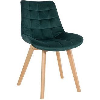 Clp Chaise verte en velours ruisselant