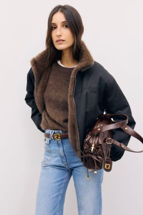 Gerard Darel Parka courte fourr&eacute;e et r&eacute;versible - AURORA - Cigare