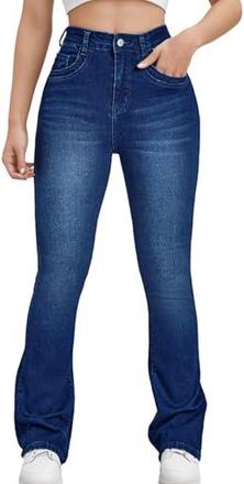 Onsoyours Jeans Femme Taille Haute Skinny Pantalons Casual Jean Stretch Y2K Bootcut Denim B06 Bleu Fonc&eacute; XL