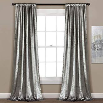 Lush Décor Samt Dream Fenster Vorhang Panels, 84 von 102 cm, Silber, Set von 2