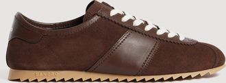 Sandro Niedrige Leder-/Wildleder-Sneakers