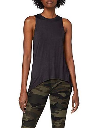 Urban Classics Haut Viscose Asymétrique Femme Top Noir L 100% Viscose Regular/Coupe Standard