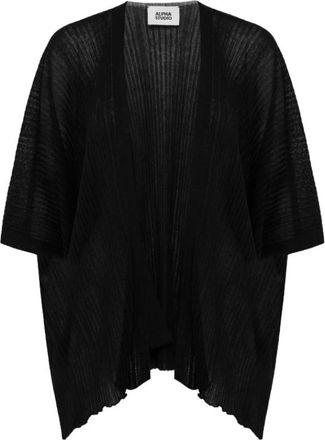 Alpha Studio Femme, Pulls, Noir, Taille: 36 FR Wet Layers Coste Mix Cardigan