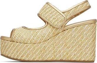 Loriblu Femme, Chaussures, Jaune, Taille: 36 EU Sandale compens&eacute;e en raphia