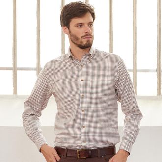 Bexley Benetth - Chemise homme beige et marron