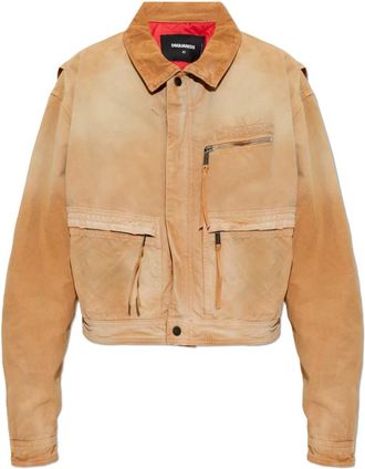 Dsquared2 Femme, Vestes, Brun, Taille: 40 FR Logo Denim Jacket