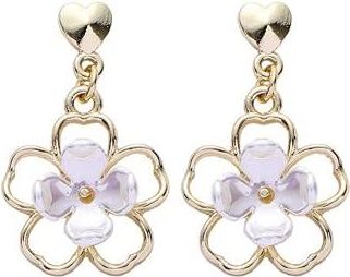 Generic Boucles doreilles Fleur Coquille Creuse Temperament Girl Fashion Boucles doreilles p&eacute;tales fraisOp&eacute;ration Facile