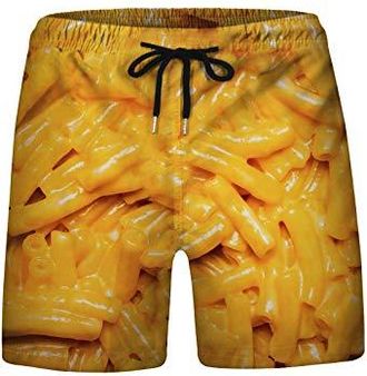 Generic Short de bain pour homme - Short de plage pour homme - Imprim&eacute; r&eacute;aliste - Short de plage - Short de bain - Pantalon l&eacute;ger pour les vacances, dor&eacute;, XL