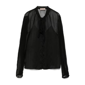 Twinset Schwarze Pullover f&uuml;r Frauen Aw24 - - Blouses & Shirts - Damen - Schwarzk - M