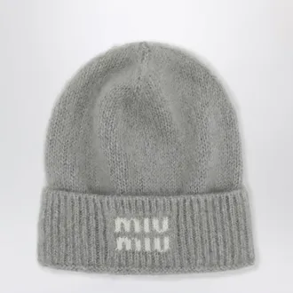 Miu Miu M&uuml;tze aus Mohairmischung, Grau