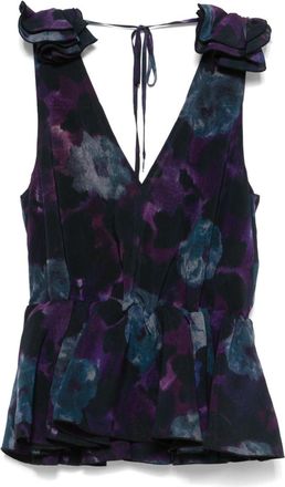 Rotate Gerüschtes Chiffonoberteil - Violett