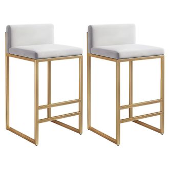 Generic K&uuml;chenbarhocker, 2er-Set, mit schmiedeeisernen Beinen und ergonomischer R&uuml;ckenlehne, ideal f&uuml;r K&uuml;cheninsel, Theke und Zuhause