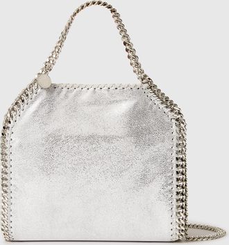 Stella McCartney Falabella Mini Metallic Tote Bag, Woman, SILVER
