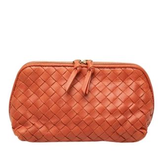 Bottega Veneta Pre-owned Sacoche en cuir tress&eacute; - Femme - Pre-owned - Orange - Taille: ONE Size