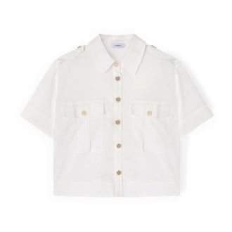 Motivi Musselin-Hemd mit Taschen - - Blouses & Shirts - Damen - Wei&szlig; - XS
