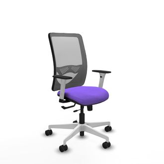 Piqueras y Crespo Drehstuhl f&uuml;r den Schreibtisch Zulema mit wei&szlig;en und schwarzen Armlehnen, h&ouml;henverstellbare Lendenwirbelst&uuml;tze, ausgestattet mit Syncro/Traslack und S