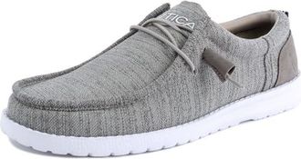 Nautica Mocassins confortables pour homme, chaussures bateau à lacets, baskets légères et décontractées, extensibles - Rushford, Gris 1., 43 EU
