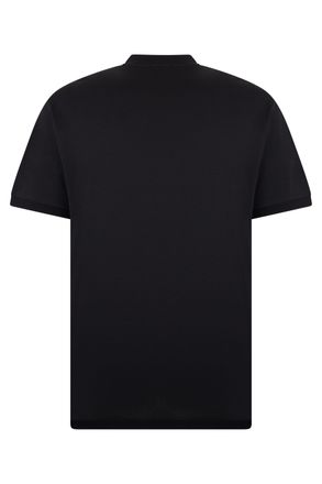 HUGO BOSS Mens T-Shirt Half-Zip Black Cotton T-Shirts And Polos