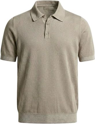 PESERICO Homme, Tops, Brun, Taille: 2XL Polo en Lin et Coton