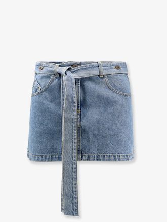 The Attico Denim skirt with belt - THE ATTICO - gender_Woman