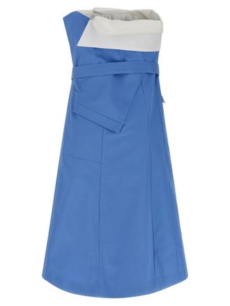Miu Miu Unstructured Cotton Poplin Dress - Blue