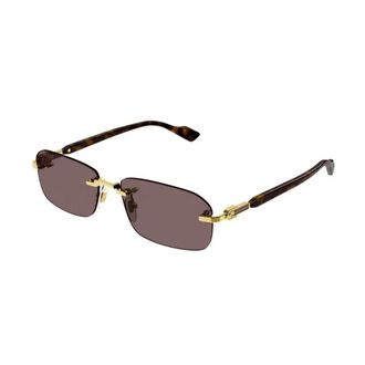 Gucci Randlose rechteckige Sonnenbrille - - Accessories - unisex - Gelb - 56 MM