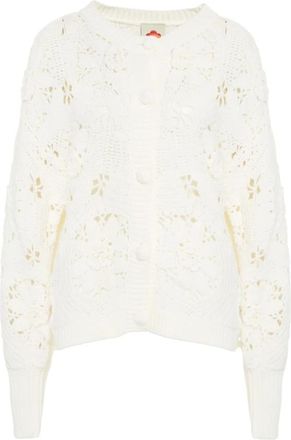 Farm Rio Farm Rio, Femme, Pulls, Blanc, Taille: 38 FR Élégant Tricot Bianco Aw25 Cardigan