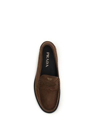 Prada Mens Loafers Suede Cacao Upper