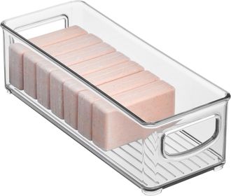 InterDesign iDesign Aufbewahrungsbeh&auml;lter aus Kunststoff mit Griffen f&uuml;r K&uuml;che, K&uuml;hlschrank, Gefrierschrank, Speisekammer und Schrank Set mit 1 X-Small wei&szlig;