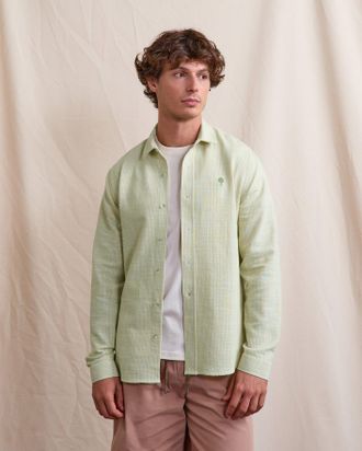 Faguo Chemise &eacute;cru et vert clair