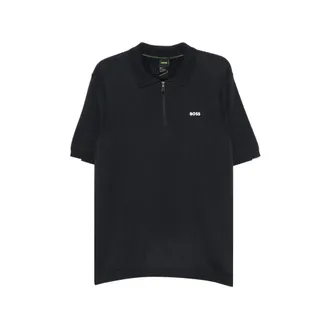 HUGO BOSS Zip-fastening Logo-print Polo Shirt