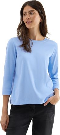 Cecil Damen 3227462 Shirt mit Rippstruktur, Sporty Light Blue, XX-Large