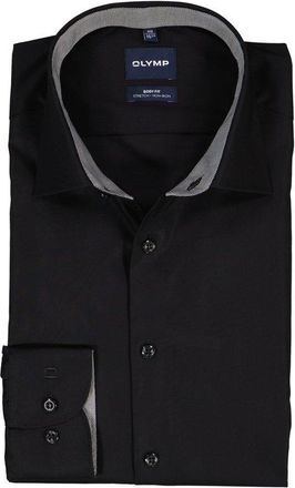 Olymp Herren Hemd schwarz Baumwolle